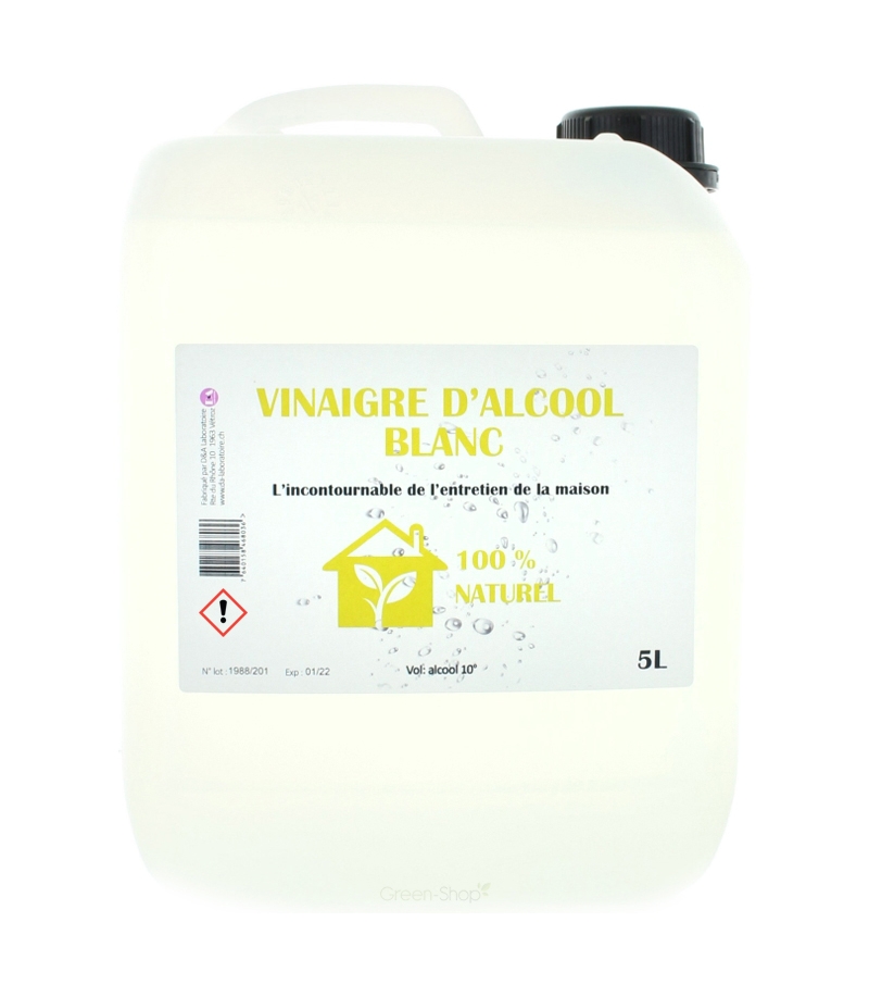 Vinaigre d'alcool blanc naturel 10% - 5l - D&A Laboratoire