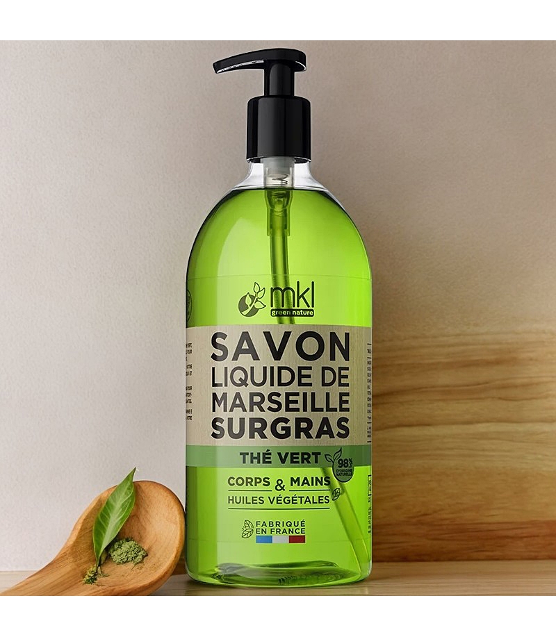Savon liquide de Marseille thé vert MKL Green Nature 1l Savon liquide de Marseille thé vert MKL Green Nature 1l