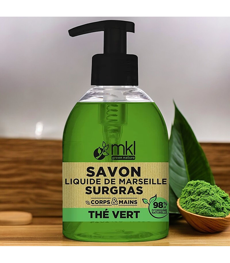 Savon liquide de Marseille thé vert MKL Green Nature 300ml Savon liquide de Marseille thé vert MKL Green Nature 300ml
