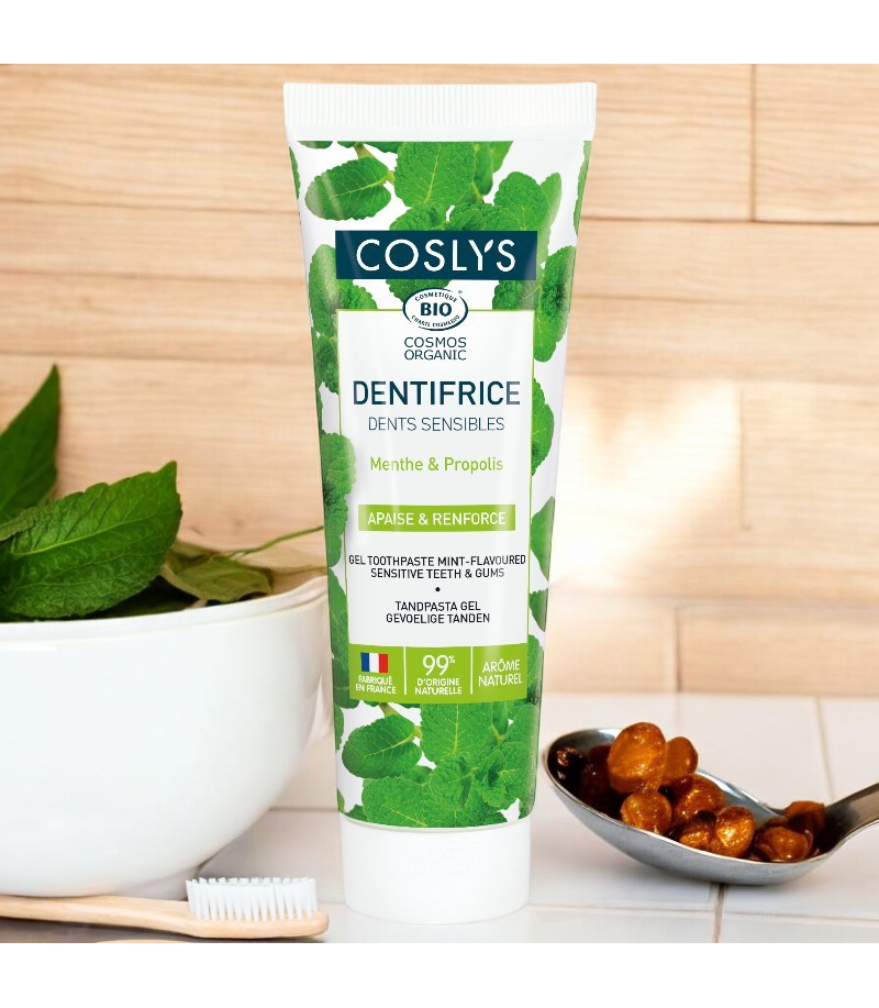 Dentifrice dents sensibles BIO menthe & propolis sans fluor Coslys