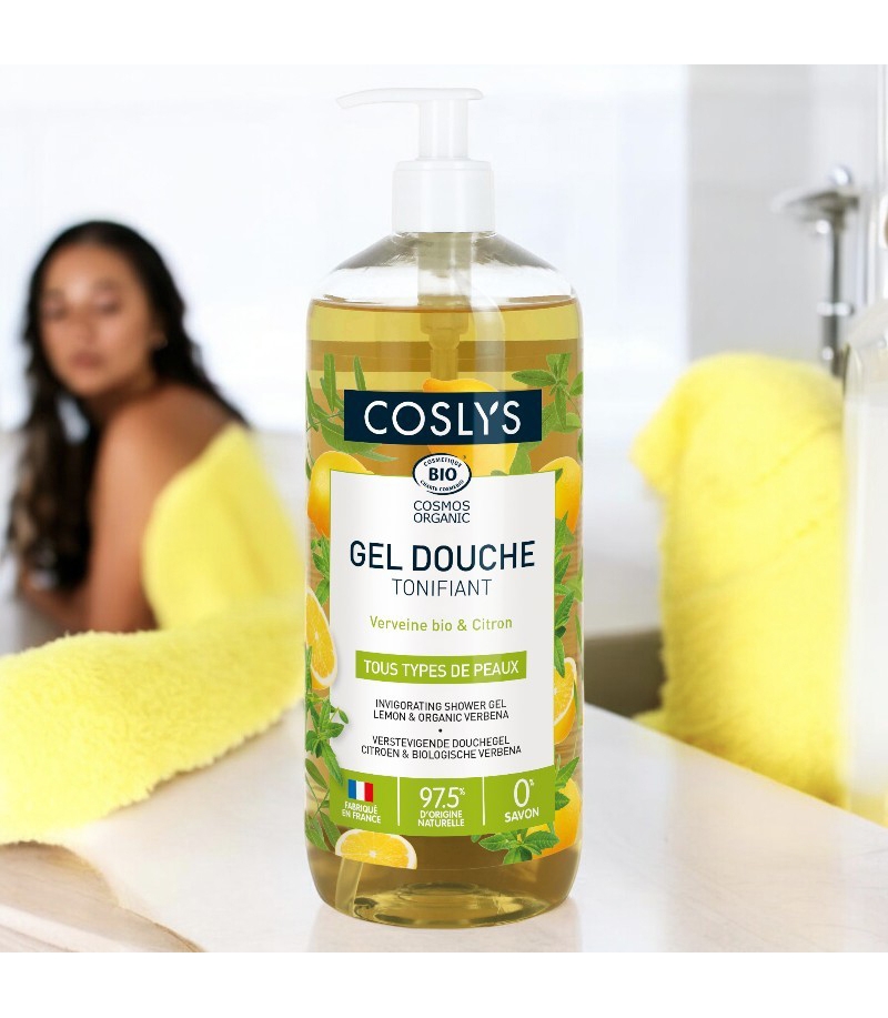 Gel douche plaisir & vitalité BIO verveine & citron Coslys 1l