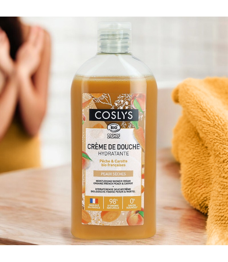 Crème de douche hydratante BIO pêche & carotte Coslys 250ml