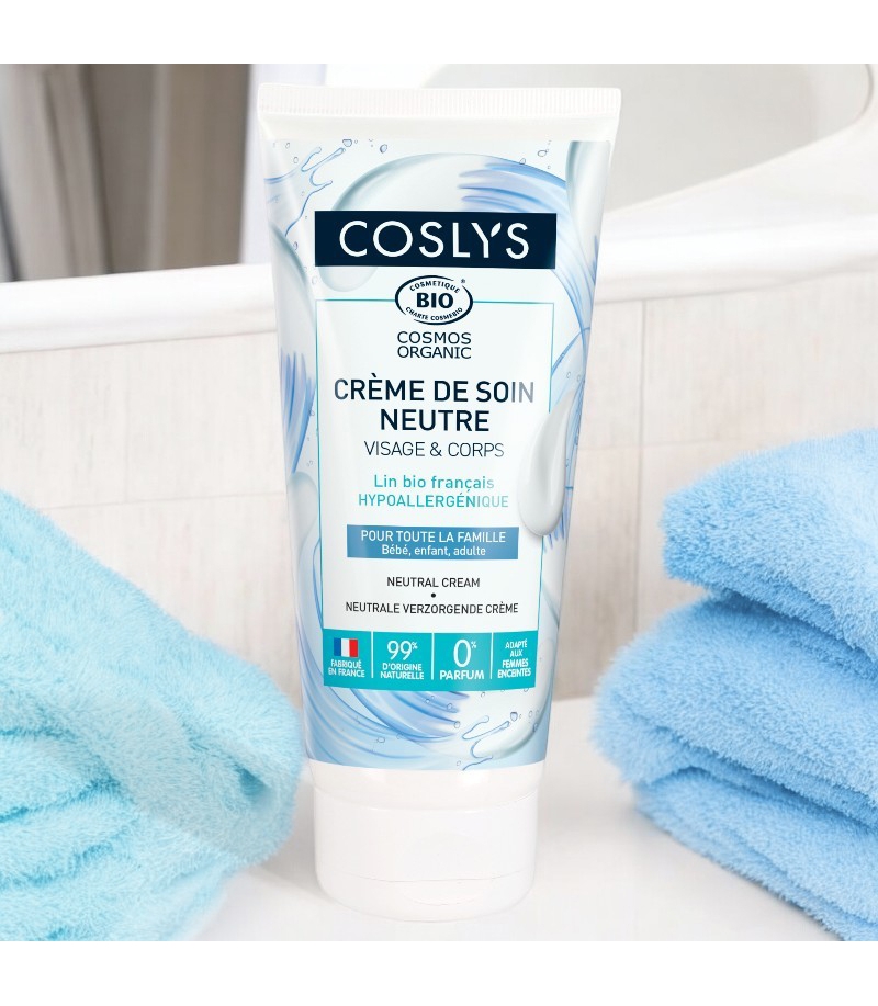 Crème de soin neutre visage & corps BIO sans parfum Coslys 200ml