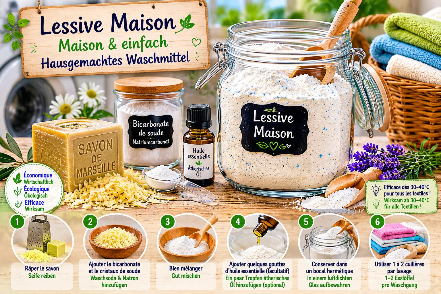 Lessive maison : recette facile et bio | Green-Shop.ch