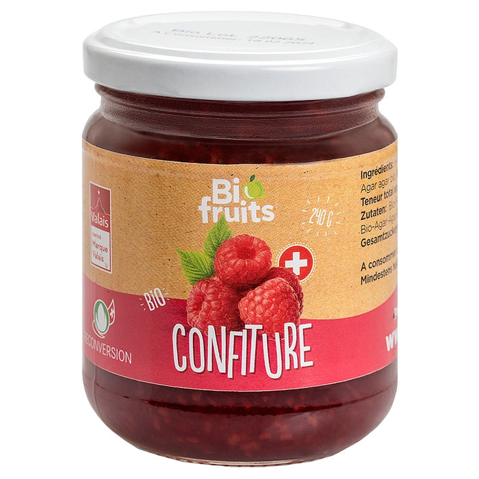 Confiture de framboises suisses BIO 250g | BioFruits