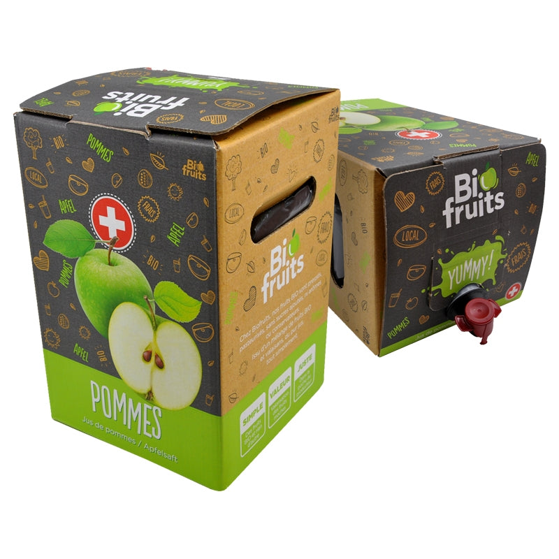 Bio-Apfelsaft, ungefiltert, im 5-Liter-Bag-in-Box-Verpackung von BioFruits