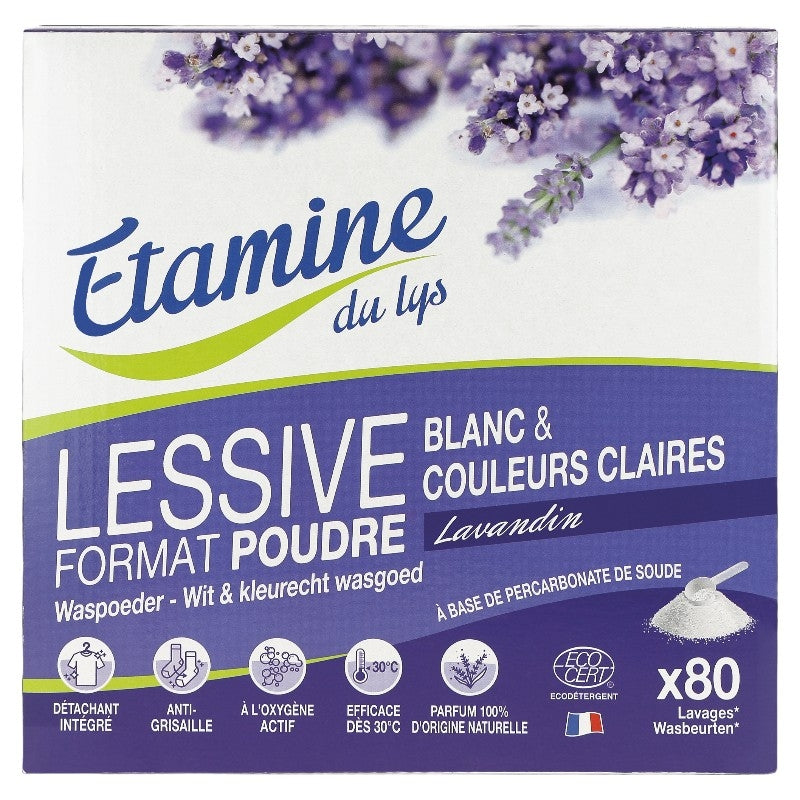 Lessive poudre éco blanc & couleurs lavandin Etamine du Lys 4kg