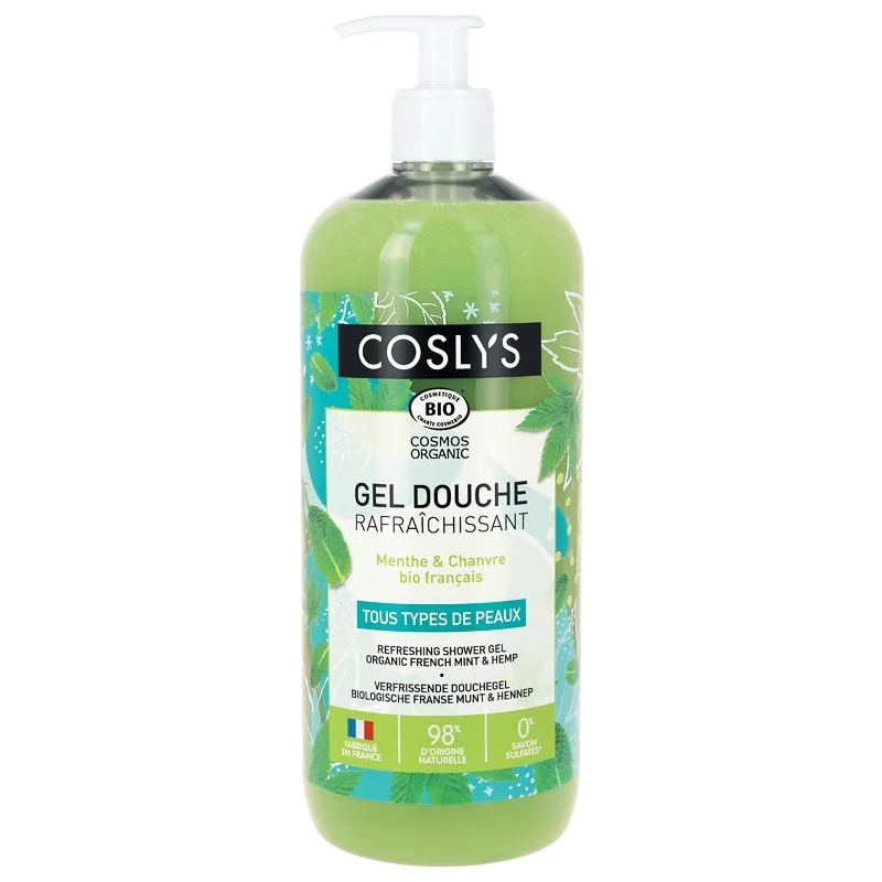 Gel douche rafraichissant BIO menthe & chanvre Coslys 1l